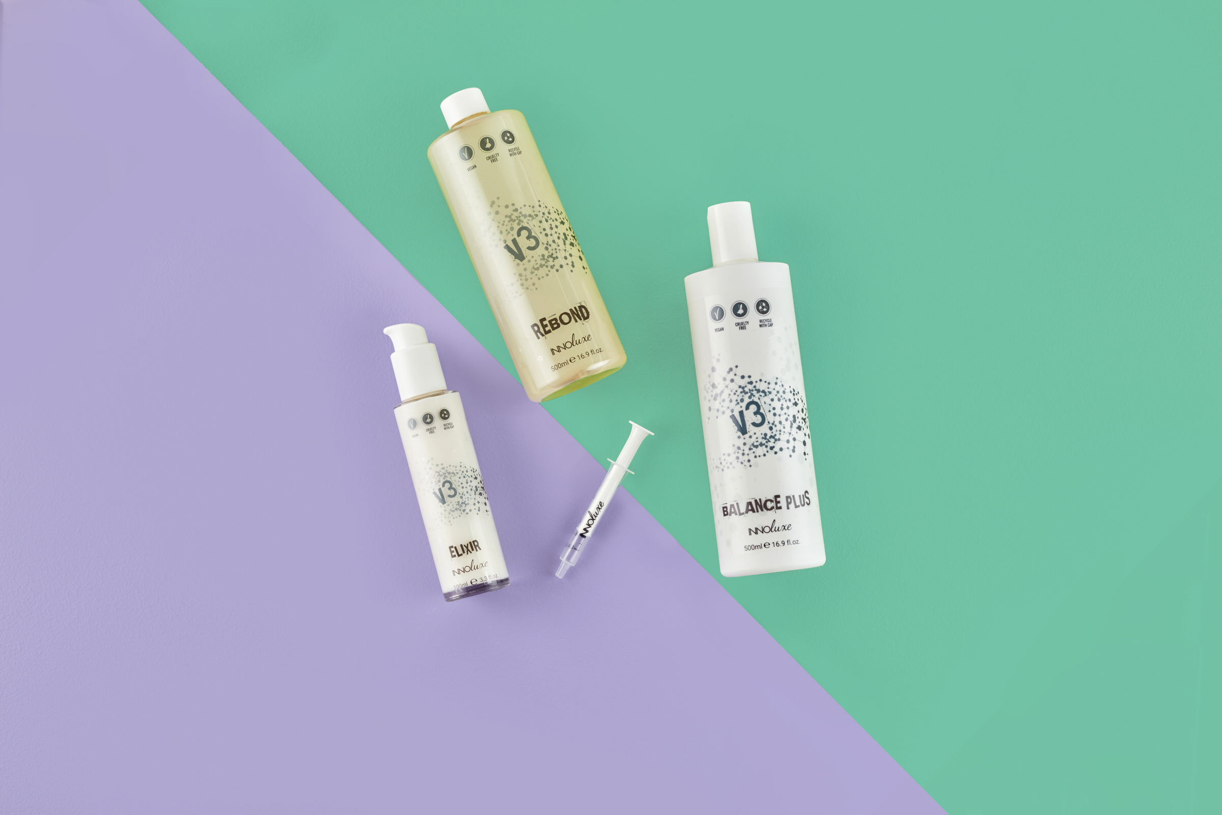 INNOluxe | Our latest V3 products on colourful backgrounds