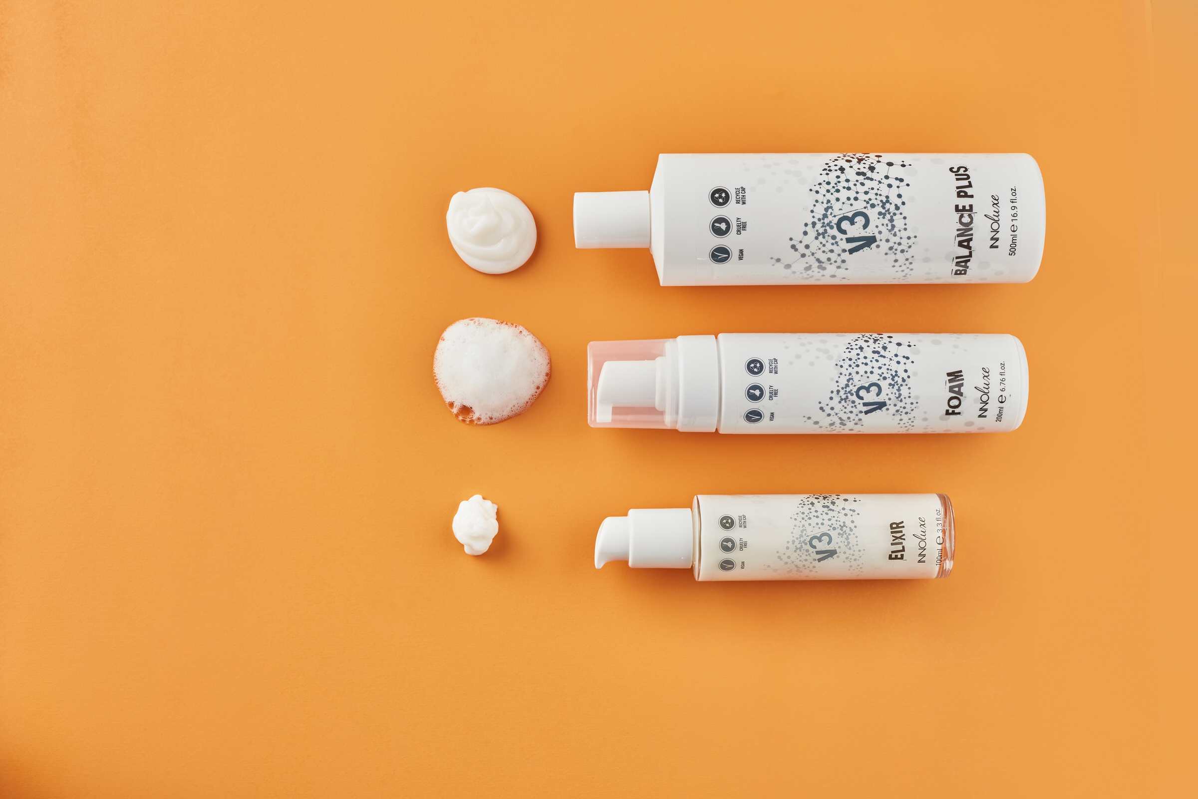 INNOluxe | Our latest V3 products on colourful backgrounds