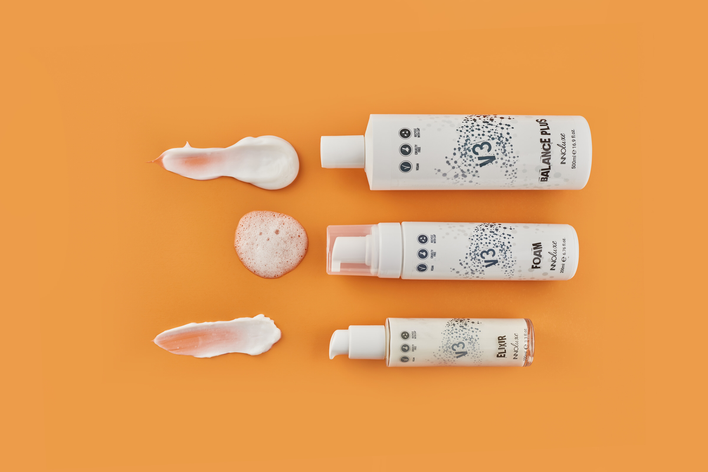 INNOluxe | Our latest V3 products on colourful backgrounds