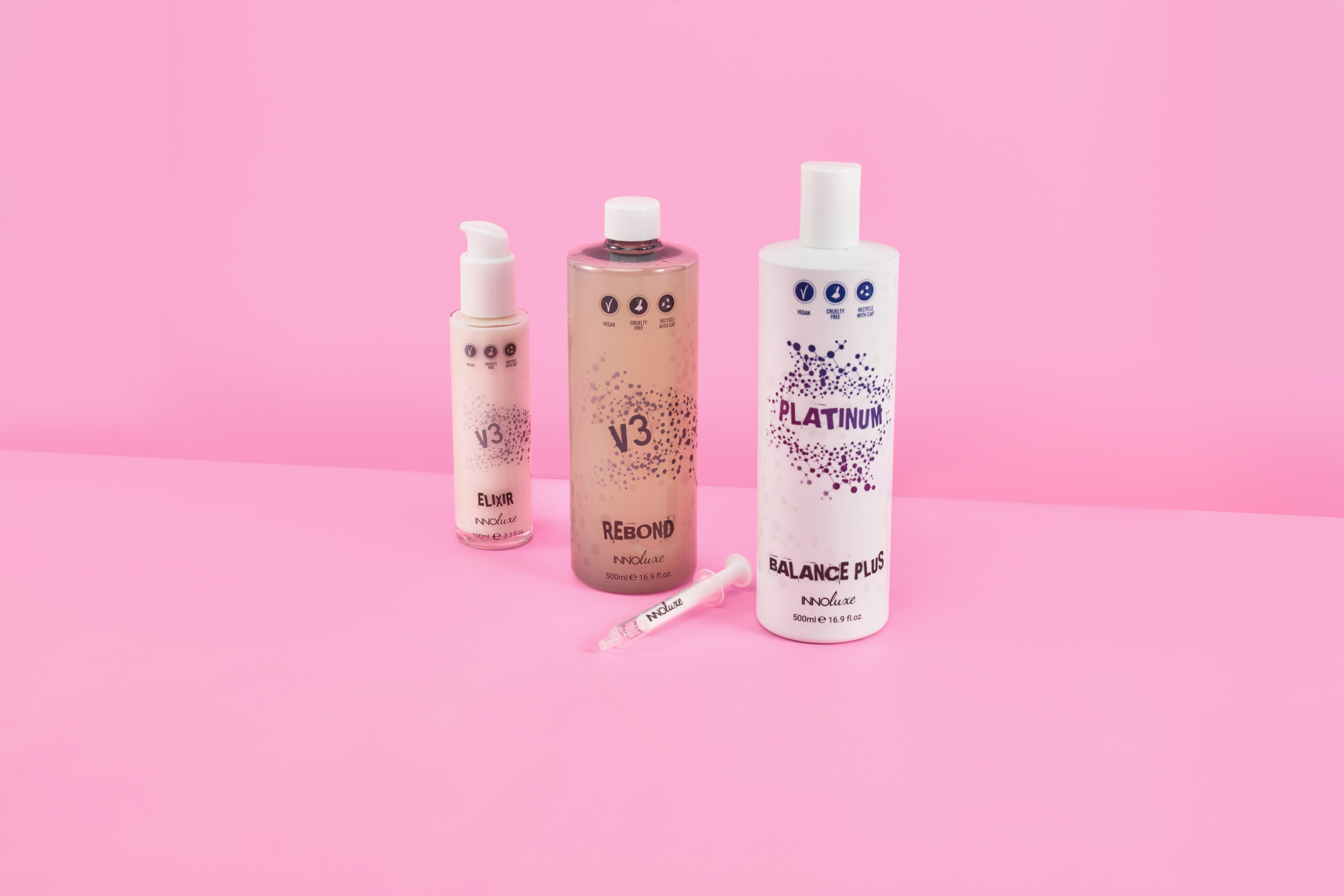 INNOluxe | Our latest V3 products on colourful backgrounds